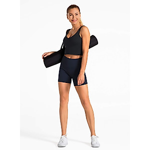 Dragon Fit Women’s Longline Sports Bra Wirefree Padded Medium Support Yoga Bras Gym Running Workout Tank Tops Black