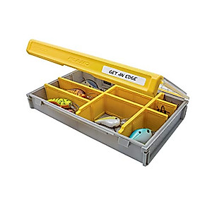 Plano Edge Flex 3700M Tackle Storage | Premium Tackle Organization with Rust Prevention | Includes 38 Flex dividers, Yellow/Gray