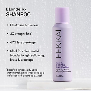 Fekkai Blonde Rx Purple Shampoo - 2 oz - Leaves Hair 3X Stronger with 67% Less Breakage - Free of Sulfates, Parabens, Phthalates - Vegan, Cruelty-Free