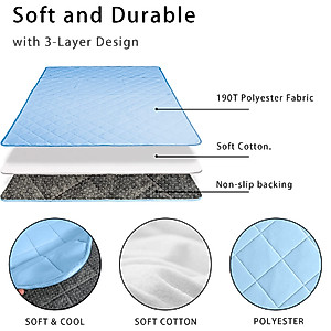 Eanpet Baby Play Mat Large Cooling Floor Mats Indoor Foldable Sleeping Pad Non-Slip Crawling Mat for Kids Summer Living Room Rug Women Yoga Mat Outdoor Picnic Blanket,59" x 79",Blue