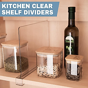 JEAWIWI Shelf Dividers for Closet Organization, Clear Acrylic Closet Shelf Divider Shelves Clothes Purses Separators, Plastic Shelves Organizer for Bedroom, Kitchen, Office, Cabinet, 8 Pack