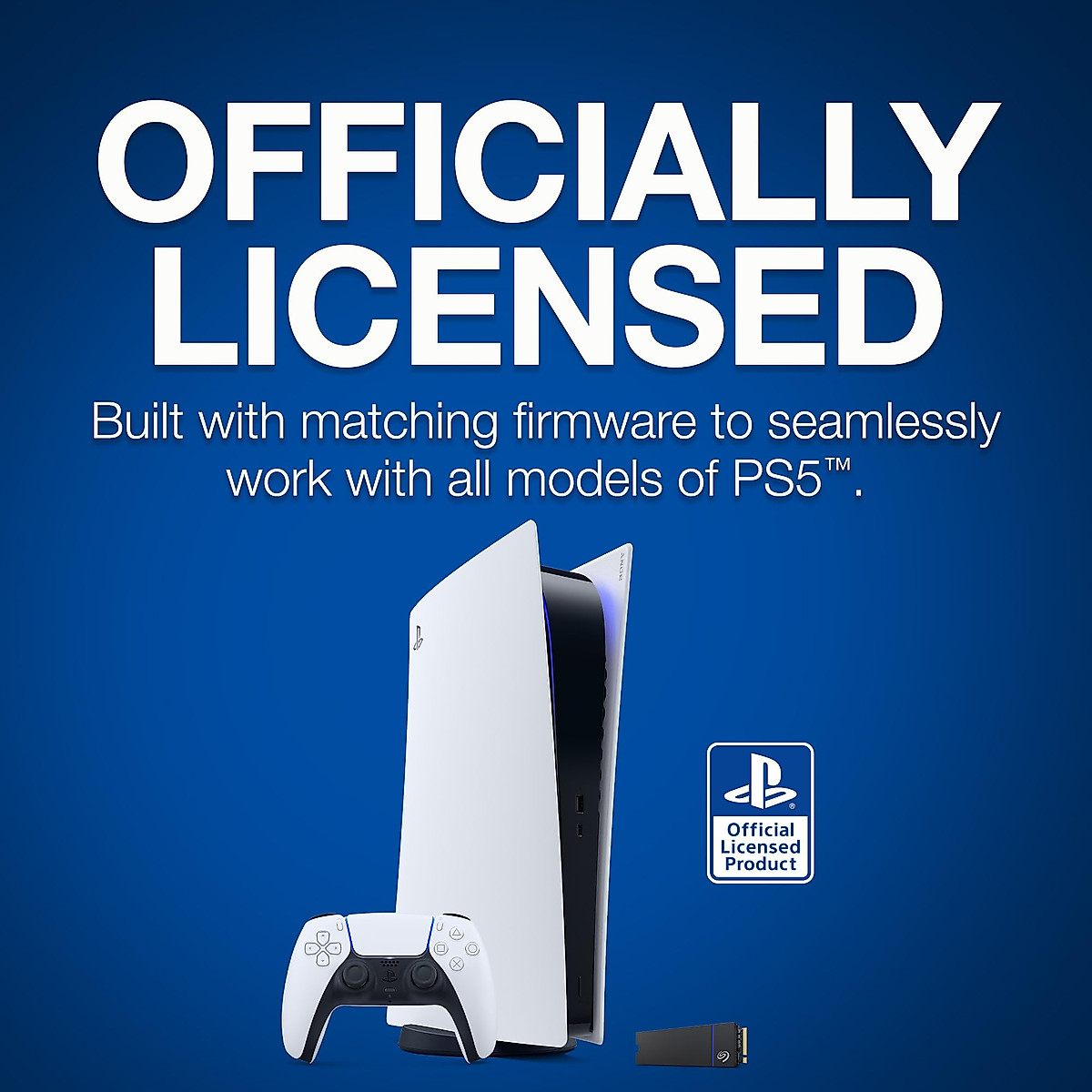 Seagate Game Drive PS5 NVMe SSD for PS5 1TB Internal Solid State Drive - PCIe Gen4 NVMe 1.4, Officially Licensed, Up to 7300MB/s with Heatsink (ZP1000GP3A1011)