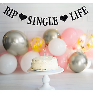 Rip Single Life Banner, Bride or Groom to Be, From Miss to Mrs, Tomorrow We Do, Glittery Funny Rude Bachelorette Party Decorations Supplies