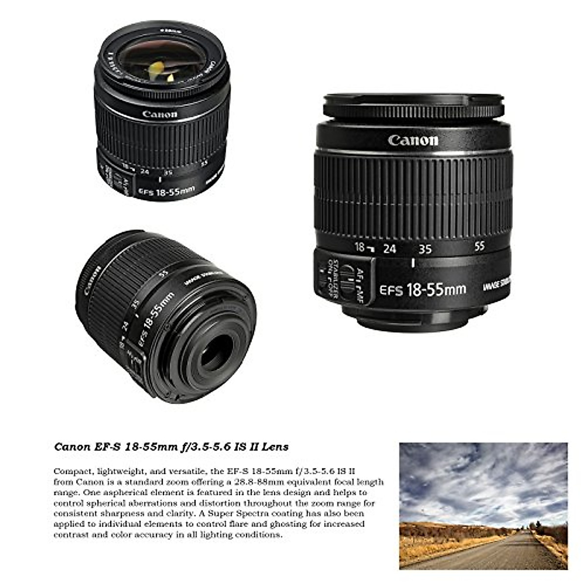 Canon EOS Rebel T7 DSLR Camera with 18-55mm is II Lens + Canon EF 75-300mm III and 420-800mm Preset Zoom Lens + 128GB Memory + Filters + Editing Software + Spider Flex Tripod + Professional Bundle