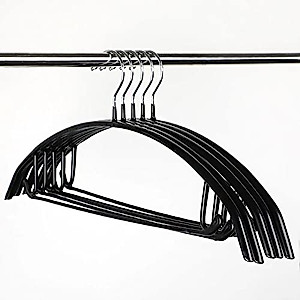 Buthneil 12 Pack Non Slip Suit Hanger, Coat Jacket Hangers, Sweater Hanger, PVC Coating Metal Hangers for Pants, Shawls, Belts, Bras, Black