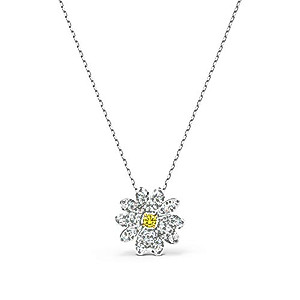 SWAROVSKI Women's Eternal Flower Pendant, Yellow, Mixed Metal Finish