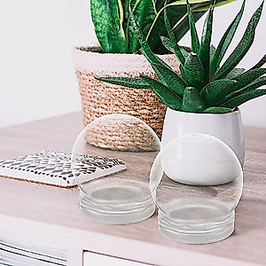 YARNOW 10 Pcs DIY Snow Globe 2.4 Inch Plastic Snow Globe with Screw Off Cap Empty Fillable Water Globe Keepsake Snow Globe for DIY Crafts Home Decoration