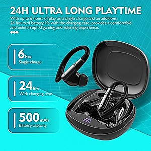 APEKX True Wireless in-Ear Bluetooth Earbuds - Effortlessly Switch Between Daily and Sports wear, Compatible with iPhone and Android, Perfect for Gym, Sports, Running and Gaming - Black