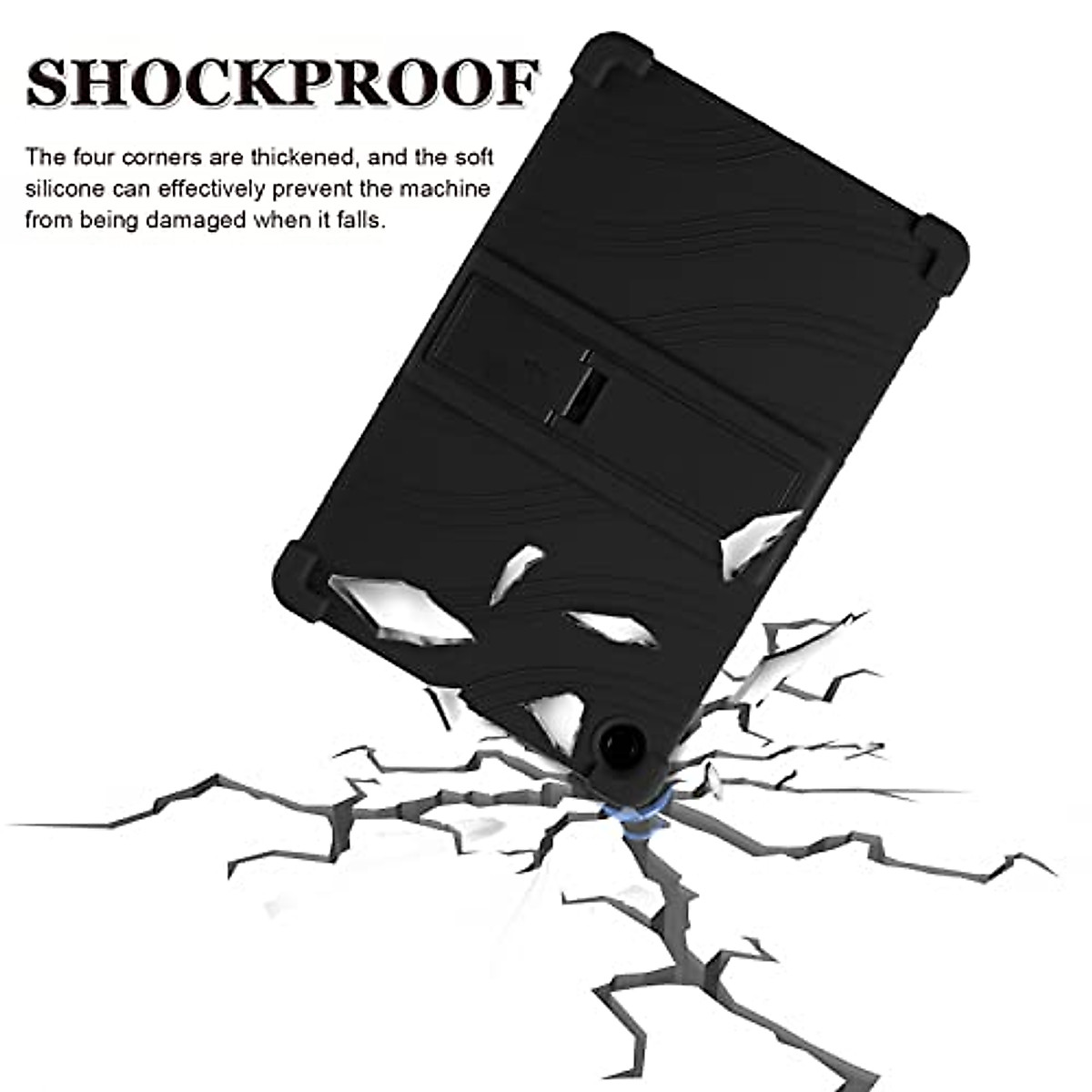 TCL Tab 8 LE Case for Kids 8.0 Inch 9137W 2023,ATOOZ Soft Silicone Case for TCL Tab 8 WiFi 9132X Tablet,TCL Tab 8 Tablet Case 9038S with Adjustable PC Stand (Black)