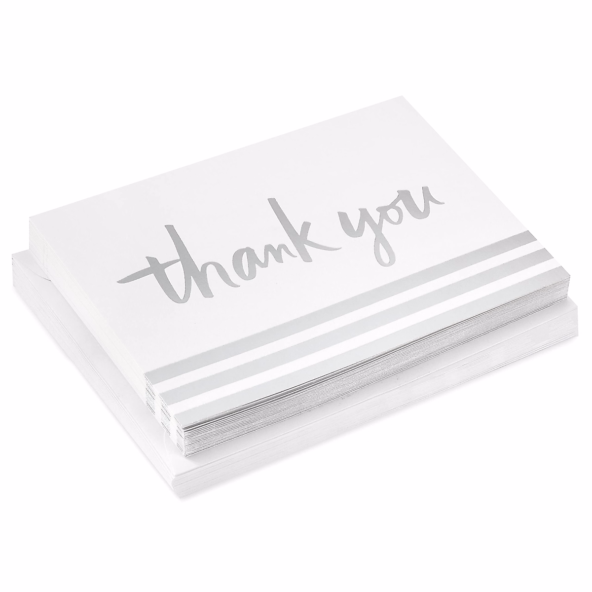 Hallmark Pack of Thank You Cards, Silver Foil (20 Thank You Notes with Envelopes)