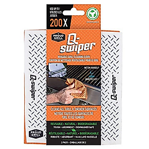 Q-Swiper Reusable Grill Cleaning Cloth 2 Pack - Eco-Friendly | Durable | Versatile | Abosrbent - Just wet them yourself to clean all grill surfaces!