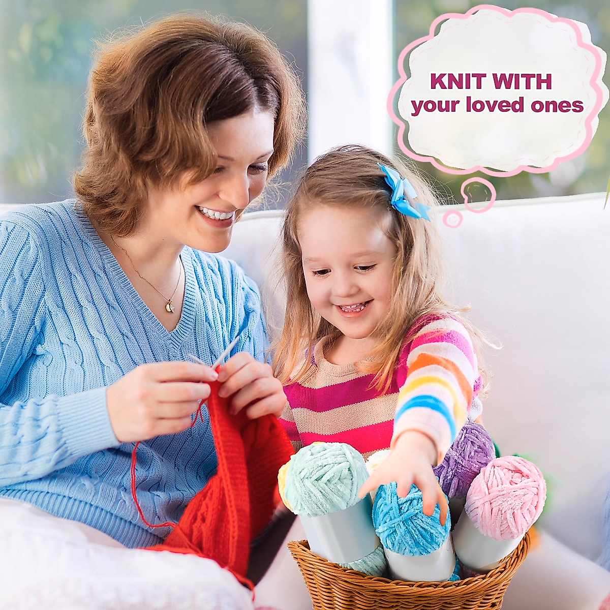 Xinnun 12 Skeins 1116 Yards Chenille Velvet Soft Thick Plush Yarn Bulk for Crocheting Knitting Baby Blanket DIY Weaving Craft, 6mm, 3.5 Oz/Skein(Cute Color)