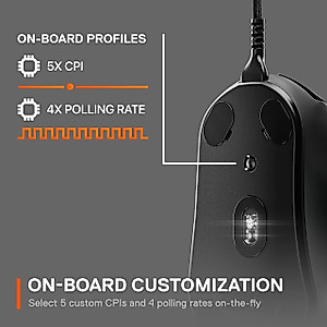 SteelSeries Esports FPS Gaming Mouse – Ultra Lightweight 69g – Prime Edition – 5 Programmable Buttons – 18K CPI TrueMove Pro Sensor – Magnetic Optical Switches – Customization - RGB Lighting – PC/Mac