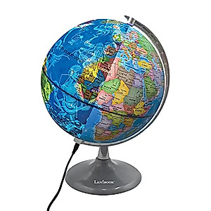 Lexibook Luminous Globe Planetarium, STEM, 2-in-1 Globe During The Day, Constellation map at Night, Blue/Black, NLJ185EN