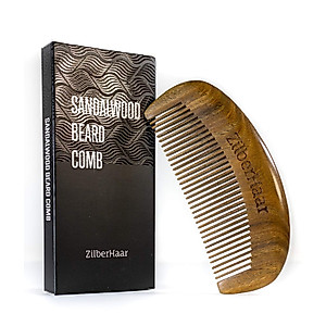 ZilberHaar Beard Straightening Brush Bundle - Regular Brush + Round Styling Brush + Sandalwood Beard Comb