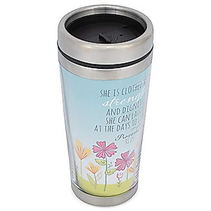 Proverbs 31 Woman Blue Sky Sketch 16 Oz. Stainless Steel Insulated Travel Mug with Lid