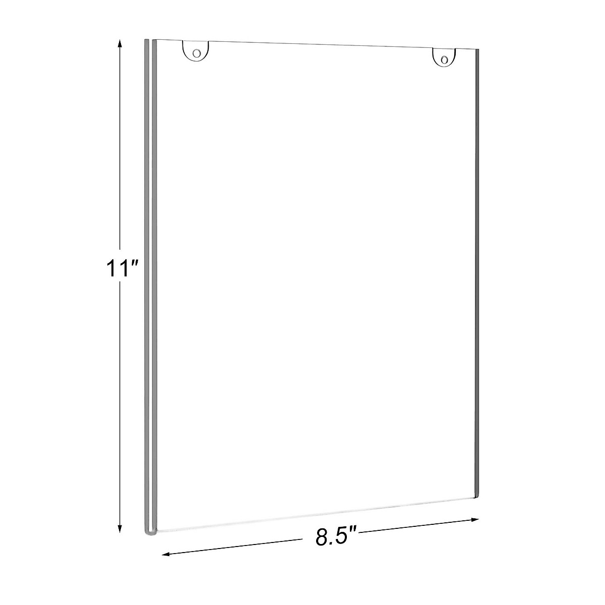 Acrylic Sign Holder 8.5" X 11" - Wall Mount Acrylic Frames for Picture, Poster and Flyer - Clear Plastic Sign Holder with 3M Tape Adhesive, Suction Cups and Screws, Pack of 6 Thick Poster Holder