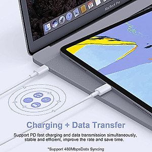 GKW iPhone 15 Plus Cord USB-C Cable 6ft Certified for iPad Air/iPad/iPad Pro/iPad Mini/iPhone 15 with USB-C Port,White 1Pack, GS-W20A0938