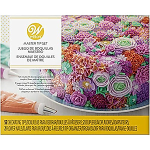 Wilton Piping Tips for Cake & Cupcake Decorating, 55-Piece Cake Supply Master Decorating Tip Set, Metal Tips