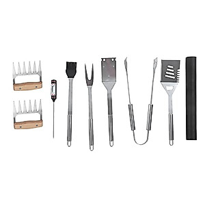 Garden kit 9Pcs Stainless Steel Grill Combination Set Portable BBQ Shovel Clamp Tools Set for Outdoor Camping