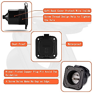 WELLUCK 30 Amp Generator Power Inlet Box, NEMA 3R Power Inlet Box Bundle with 15 Amp Flanged Inlet 125V, NEMA 5-15 RV Shore Power Inlet Plug