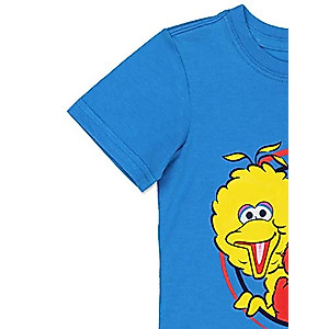 Sesame Street Boys’ Short Sleeve T-Shirt for Infant and Toddler – Blue or Red