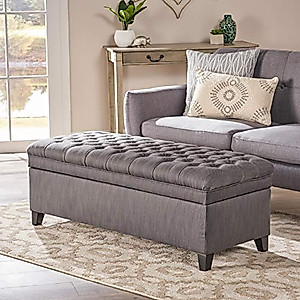 Christopher Knight Home Juliana Fabric Storage Ottoman, Gray