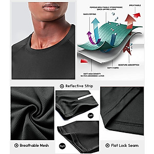 Boyzn 3 Pack Workout Shirts for Men, Moisture Wicking Quick Dry Active Athletic Men's Gym Performance T Shirts Black/Navy/Red-3P01-L