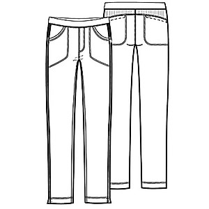 Cherokee Women's Infinity Low-Rise Slim Pull-On Pant, Black, Medium Petite