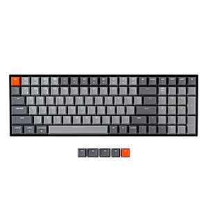 Keychron K4 96% Layout Bluetooth Wireless Mechanical Keyboard, 100 Keys/USB C/White LED Backlit/Gateron G Pro Red Switch/N-Key Rollover, Gaming Keyboard for Mac Windows, Version 2