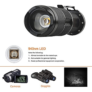 WINDFIRE IR Flashlight 940nm Infrared Light for Night Vision Device,940nm IR Illuminator Flashlight Spotlight