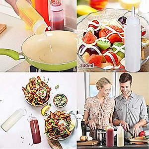 OJYUDD 12 Pack 8 oz Plastic Squeeze Bottles Multipurpose Squirt Bottles for Ketchup,Barbecue,Sauces,Syrup,Dressings,Arts & Crafts Provide chalkboard labels,Chalk Marker