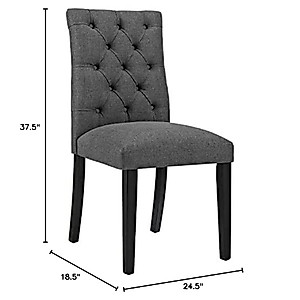 Modway MO- Duchess Modern Tufted Button Upholstered Fabric Parsons, Dining Chair, Gray