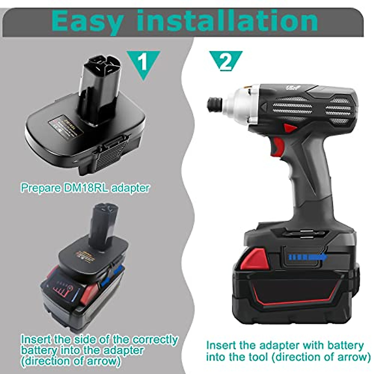 DM18GL Battery Adapter for Milwaukee 18V and for DeWalt 18V Lithium Battery Convert to only for Craftsman 19.2 Volt Battery（Can't for 20V Battery