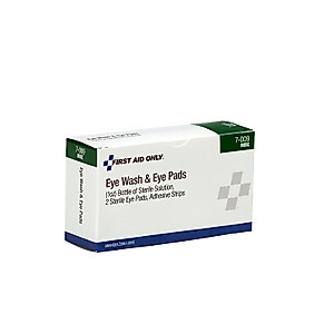 PhysiciansCare 5-Piece Eye Wash Kit with Oval Eye Pads, First Aid Adhesive Strips & Emergency Eye Rinse