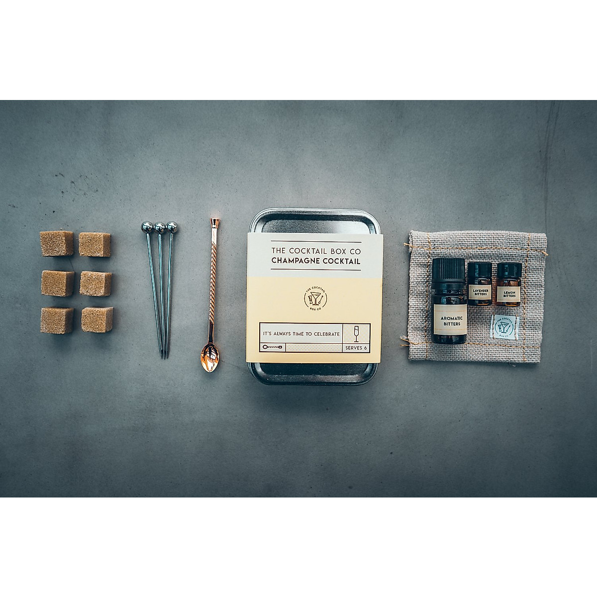 The Cocktail Box Co. Champagne Cocktail Kit - Premium Cocktail Kits - Make Hand Crafted Cocktails. Great Gifts for Him or Her Cocktail Lovers (1 Kit)