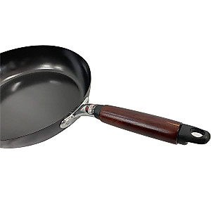 HOKURIKUALUMI Frying Pans Nonstick Iron Egg Pan Skillet Cookware Japanese Pans for Cooking Easy to Clean with Natural Wood Handle Made in Japan (Color: Black, 10 inches)