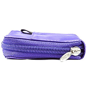Big Skinny Women's Lynx Zippered Slim Wallet, Holds Up to 30 Cards, Purple