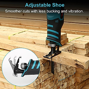 Cordless Reciprocating Saw Kit with 18V 2.0Ah Li-ion Battery and Charger,Electric Battery Powered Saw for Wood/Metal/PVC Pipe Cutting