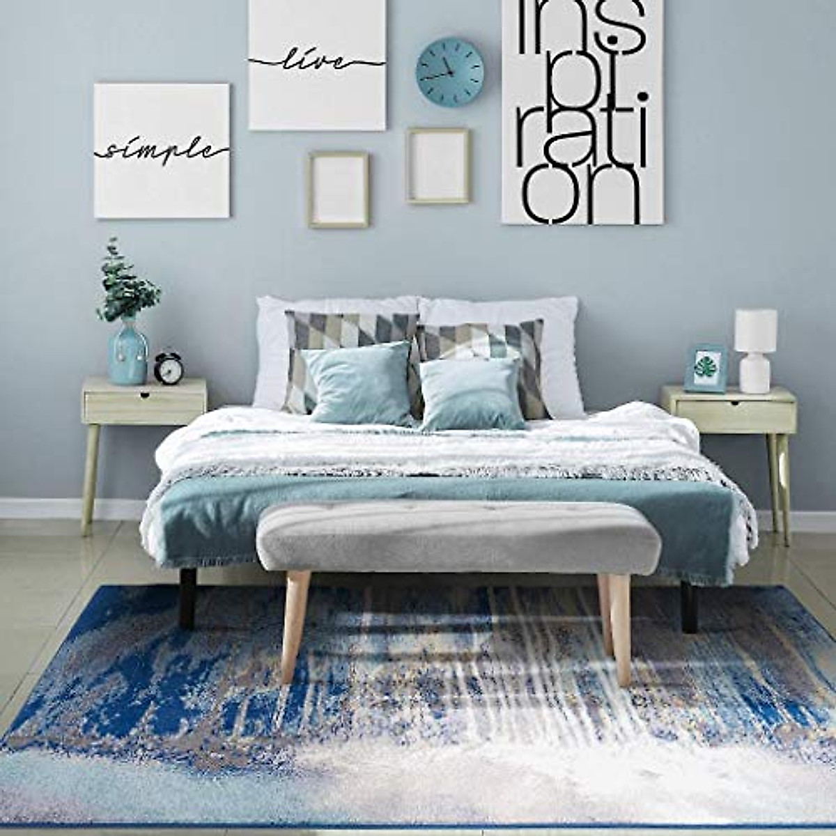 LUXE WEAVERS Beverly Collection Modern Area Rug 1066 Blue 8x10