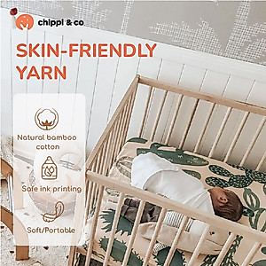 Chippi & Co Cactus Crib Sheets, Arizona Nursery Decor, Succulent Crib Bedding Stuff, Western Crib Sheets, for New Mom, New Baby Gifts, Cotton Standard Size Boy & Girl 52X28X9''