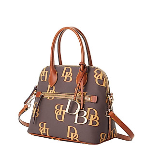 Dooney & Bourke Handbag, Monogram Domed Satchel - Brown Tmoro