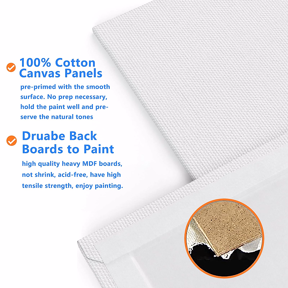 Canvases for Painting 12 Pack, Painting Canvas Boards 8x10(6pcs), 9x12(3pcs), 11x14(3pcs), Primed 100% Cotton Blank Canvas Panels Painting Supplies for Acrylic Oil Tempera Watercolor Paints