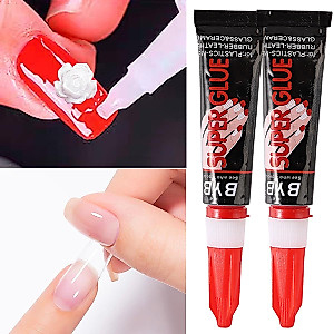 Nail Glue, Super Nail Glue for Acrylic Nails, Professional Nail Glue For Nail Tips for Press On Nails Long Lasting Acrylic Nail Glue For Nail Tips Pegamento Para Uñas Acrilicas Nails Glue 0.18OZ 2 Pcs