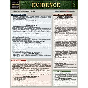 Evidence QuickStudy Laminated Reference Guide (QuickStudy Law)