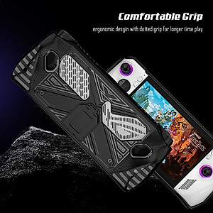 Kickstand Case for 2023 ASUS ROG Ally Handheld, ROG Ally 7 Accessories Protective Cover Grip with Stand (Black)