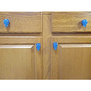 Blue Skull Cabinet Knobs/Drawer Knobs (Black Light Activated) (Set of 2)