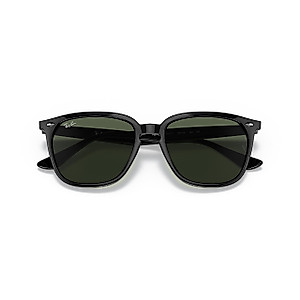 Ray-Ban RB4362 Square Sunglasses, Black/Dark Green, 55 mm