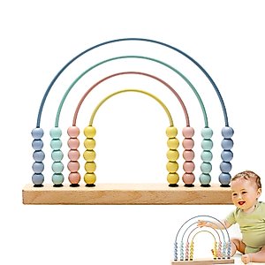 ibwaae Wooden Rainbow Abacus Beads Counting Toys Kids Early Math Skills Montessori Educational Learning Games for Toddler