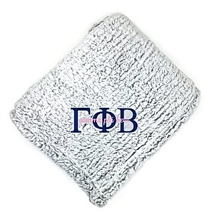 Go Greek Chic Gamma Phi Beta Embroidered Sherpa Fuzzy Throw Blanket